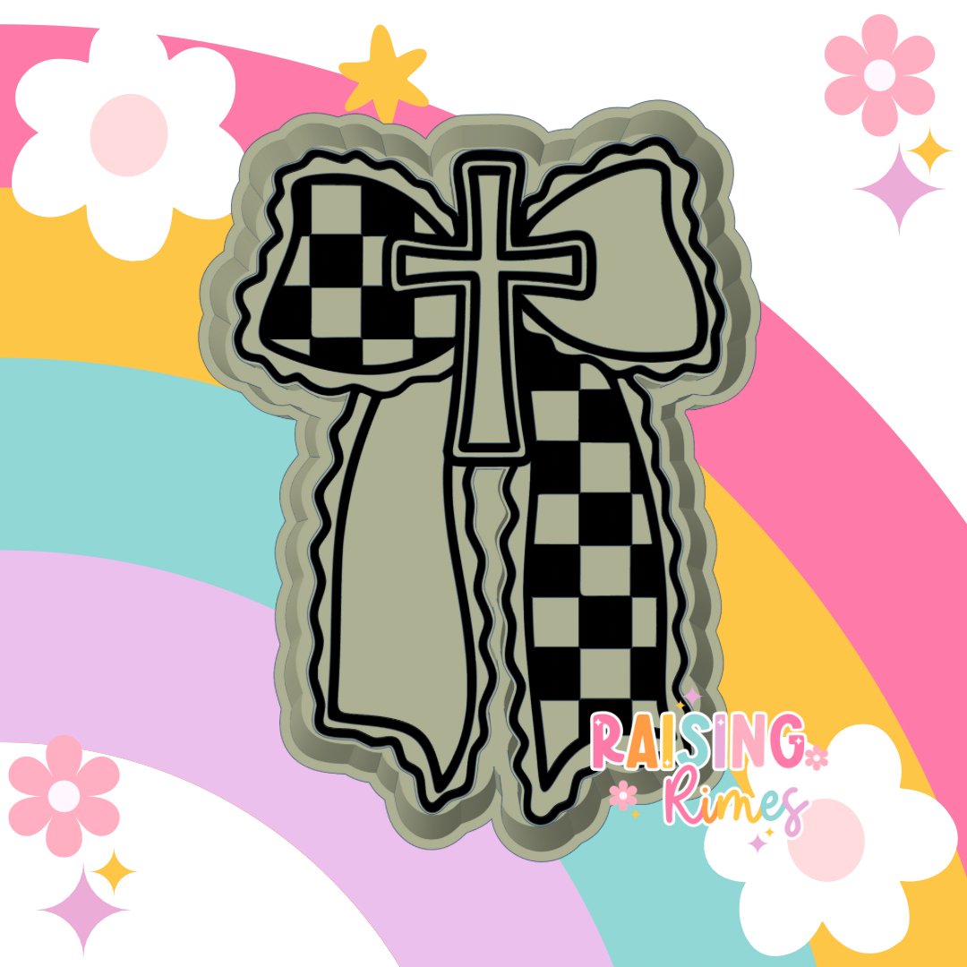 Checkered Cross Bow Silicone Mold – Raising Rimes