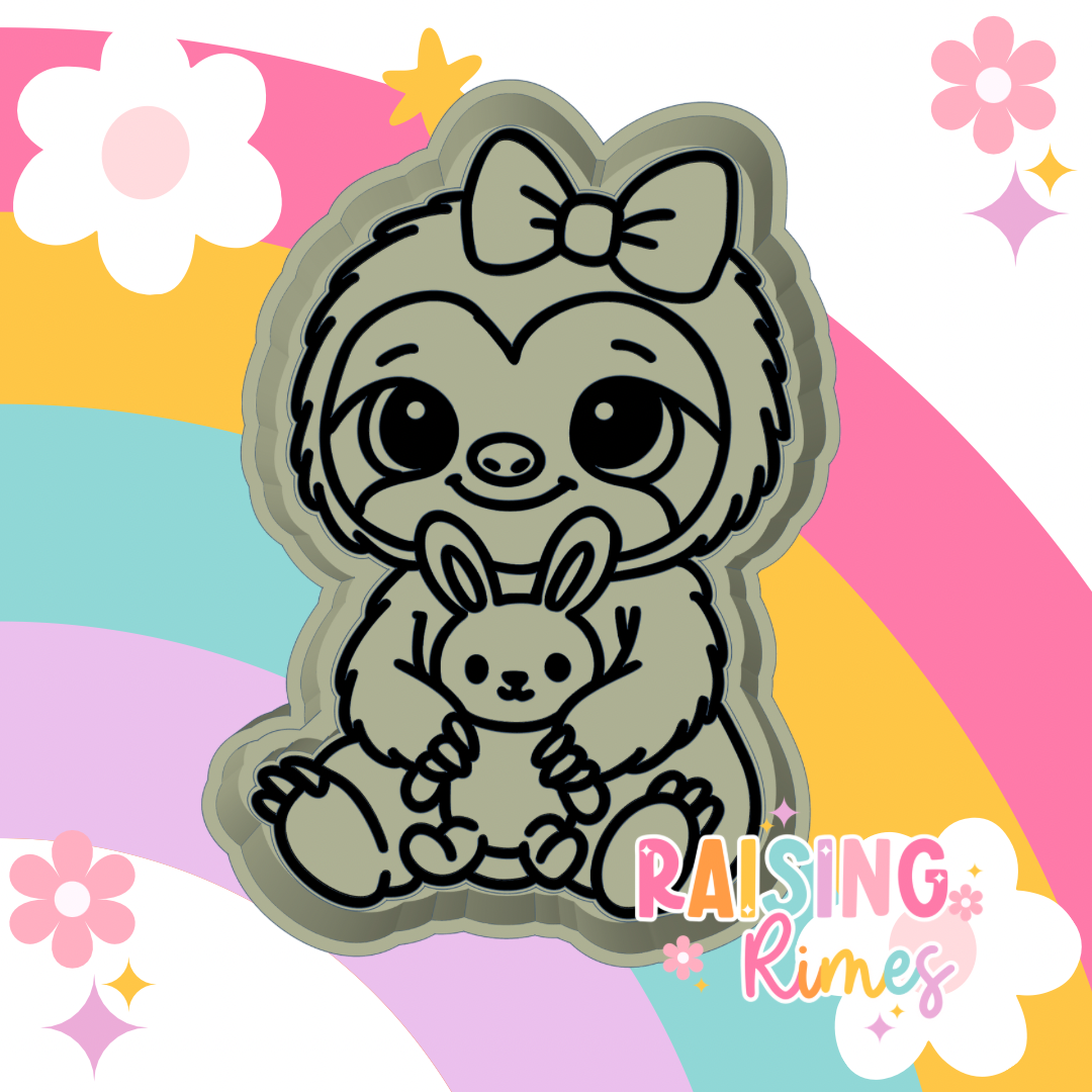 Sloth w/ Bunny Stuffy Silicone Mold – Raising Rimes